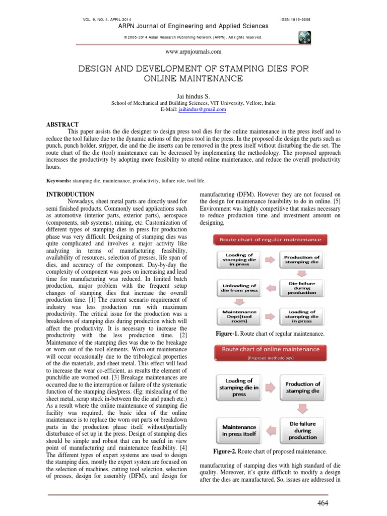 Design and Development of Stamping Dies For Online Maintenance | PDF ...