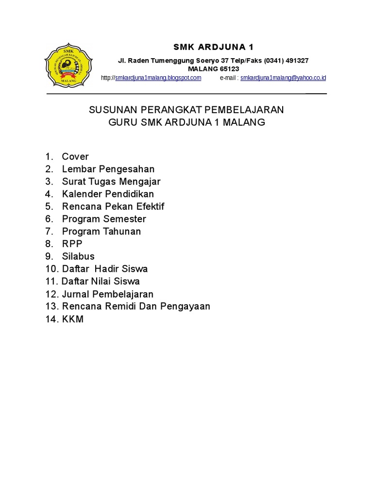 Susunan Perangkat Pembelajaran | PDF