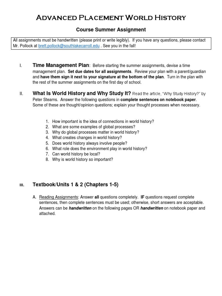 AP World History Summer Assignment 2016 | PDF | Confucianism ...