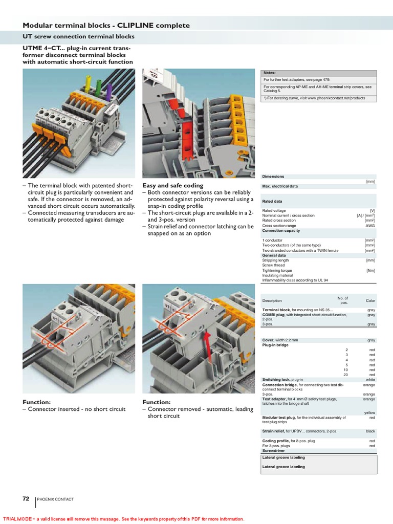 UTME 4-CT (1P) (Terminal Blocks For CT Connections) | PDF | Electrical ...