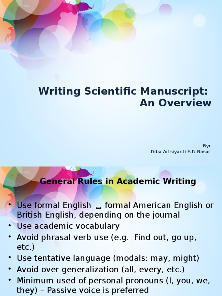 Presentasi Manuscript Writing Overview | PDF | English Language ...