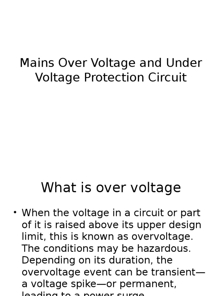 Mains Over Voltage and Under Voltage Protection Circuit | PDF | Electronic Component | Capacitor