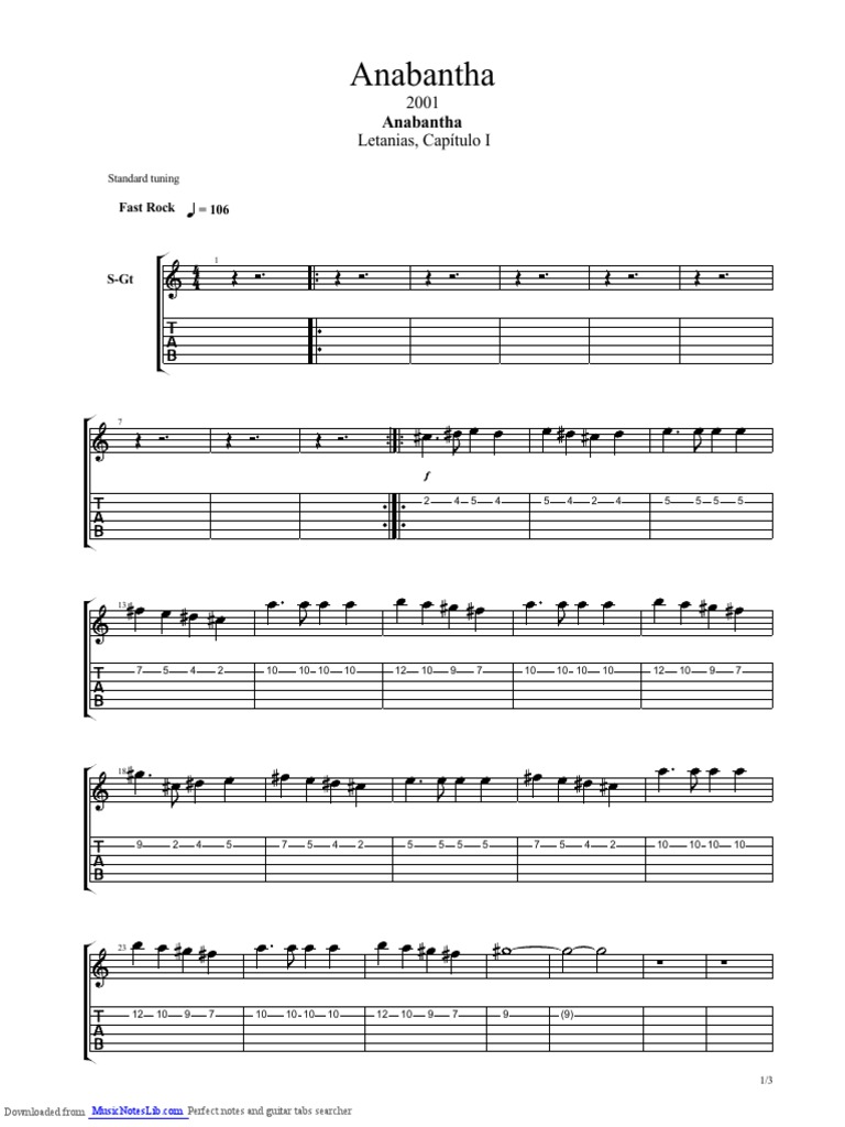 Anabantha: 2001 Anabantha Letanias, Capítulo I | PDF | Musical ...
