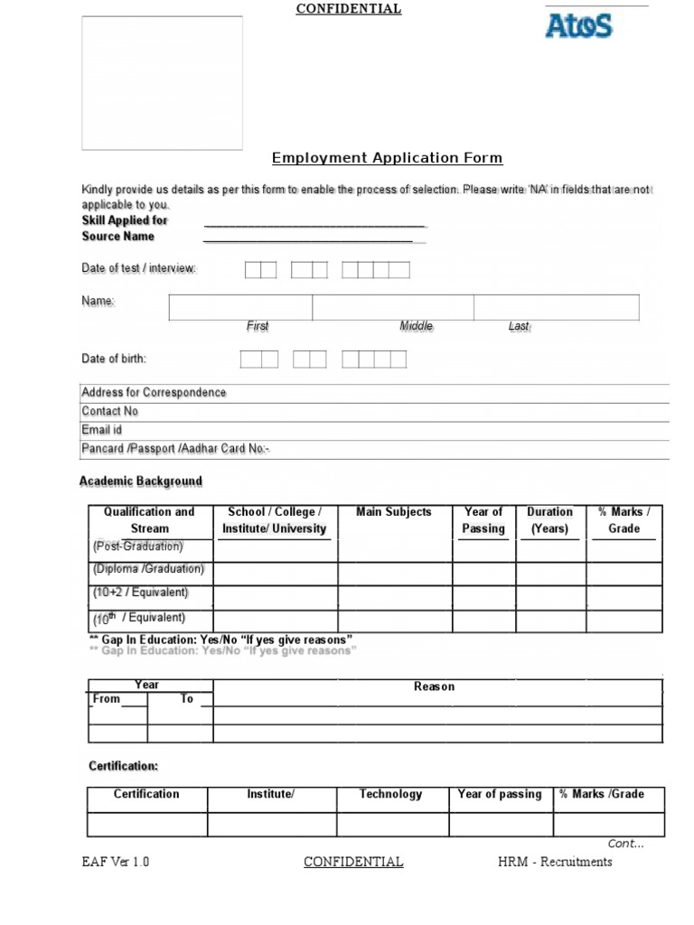 2016 Emp Application Form | PDF | Competence (Human Resources ...