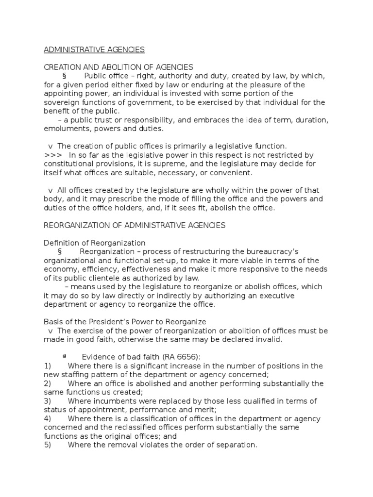 A Comprehensive Overview of Administrative Agencies: Their Creation ...