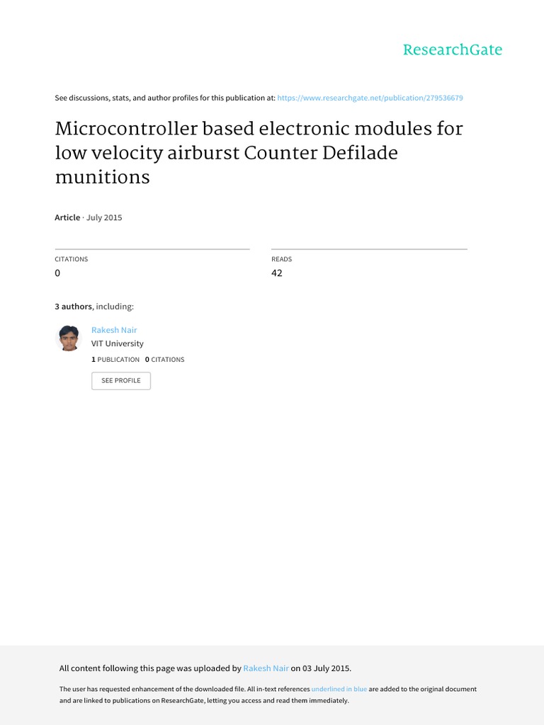 Microcontroller Based Electronic Modules | PDF | Fuze | Ammunition