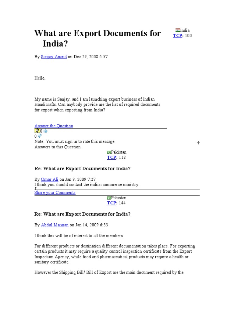 What Are Export Documents for India | Invoice | Letter Of Credit