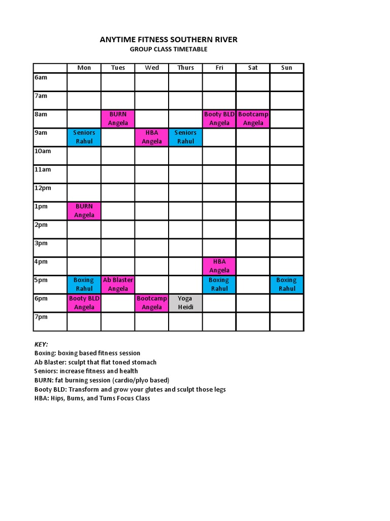 Group Class Timetable | PDF