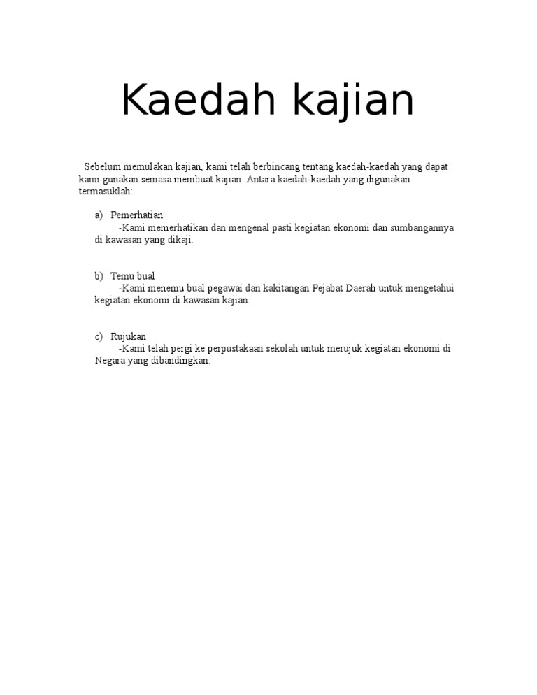 Kaedah Kajian | PDF
