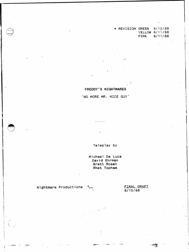 Freddy's Nightmares - 1x01 - No More Mr. Nice Guy | PDF