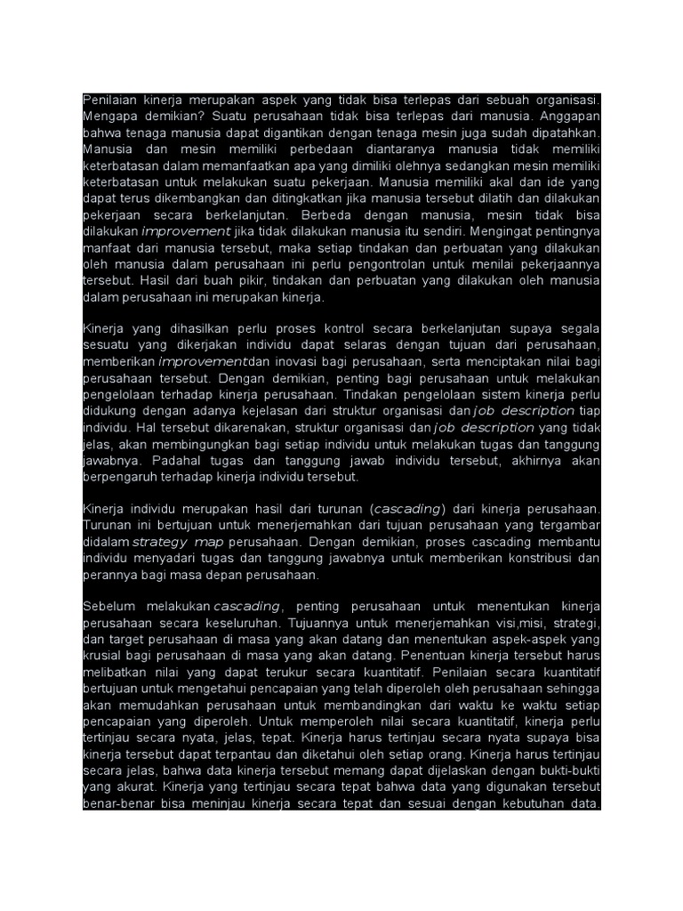 Proses Cascading dalam Penilaian Kinerja | PDF