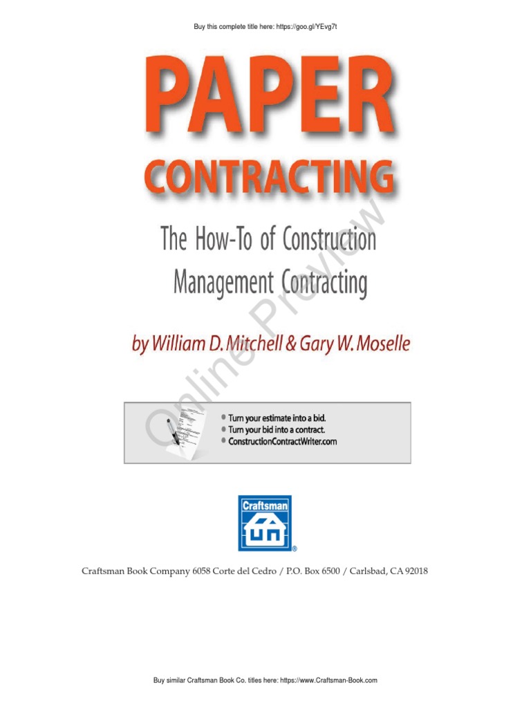 Paper Contracting Book Preview | PDF | General Contractor ...