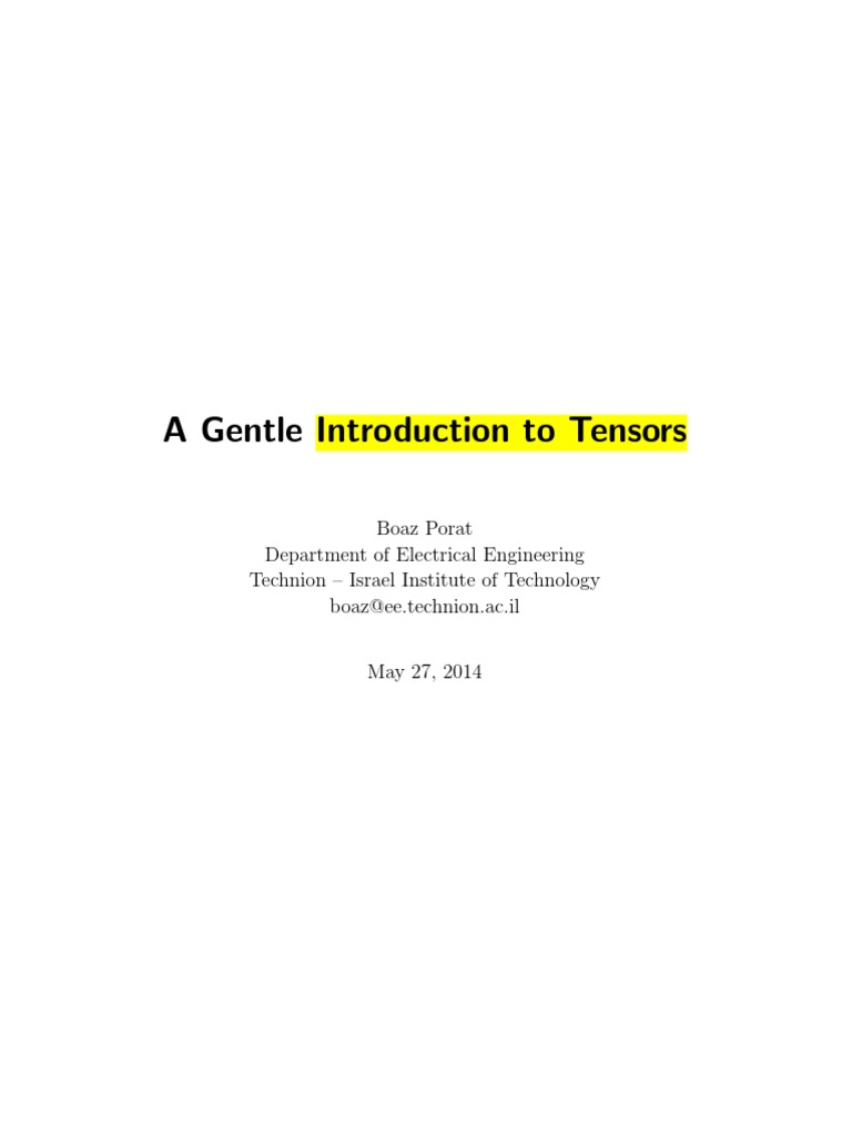 A Gentle Introduction To Tensors | PDF | Tensor | Basis (Linear Algebra)