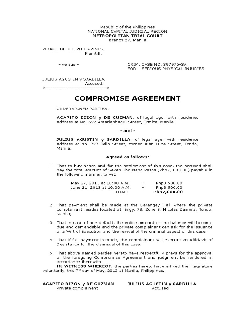 Compromise Agreement | PDF