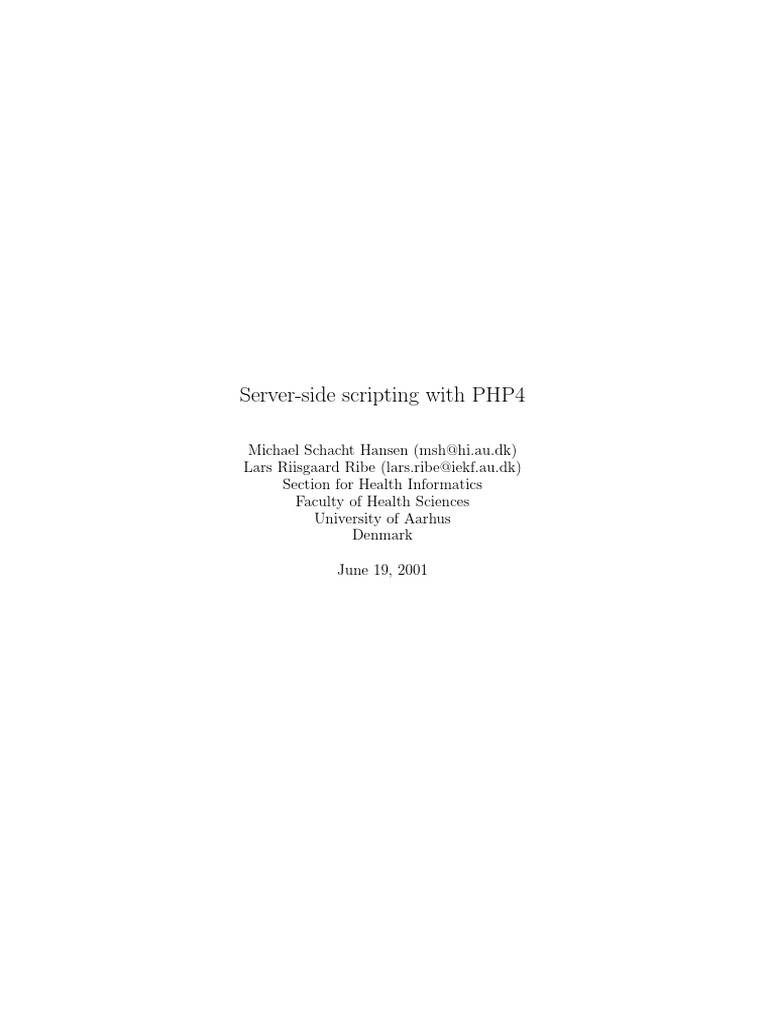 Server Side Scripting With Php4 Download Free Pdf Php Dynamic Web Page 4417