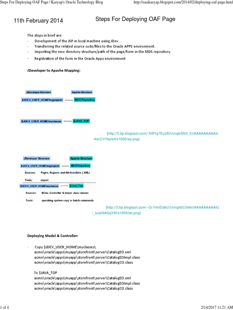 Steps For Deploying OFW Page | PDF | Oracle Database | System Software