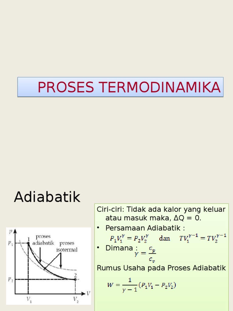 Ppt.7. Adiabatik, Siklus Termo & Entalpi | PDF