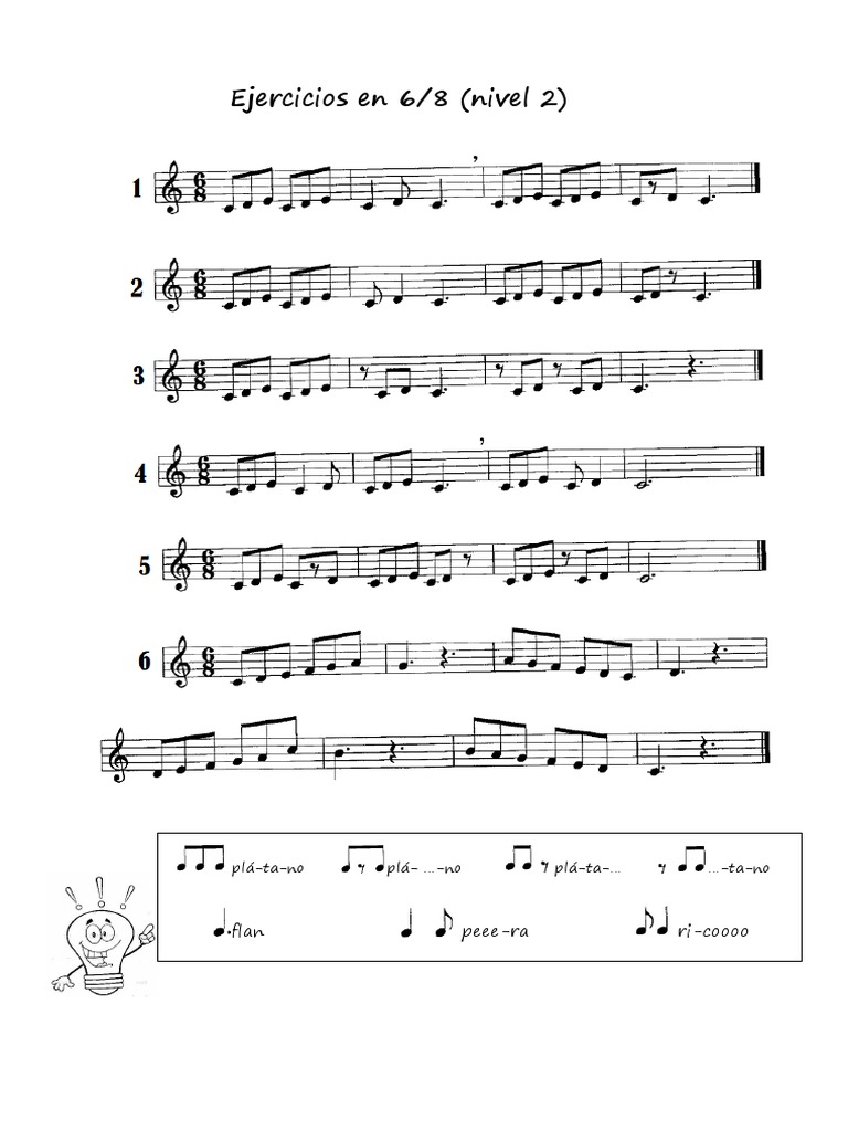 Ejercicios rítmicos en 6x8