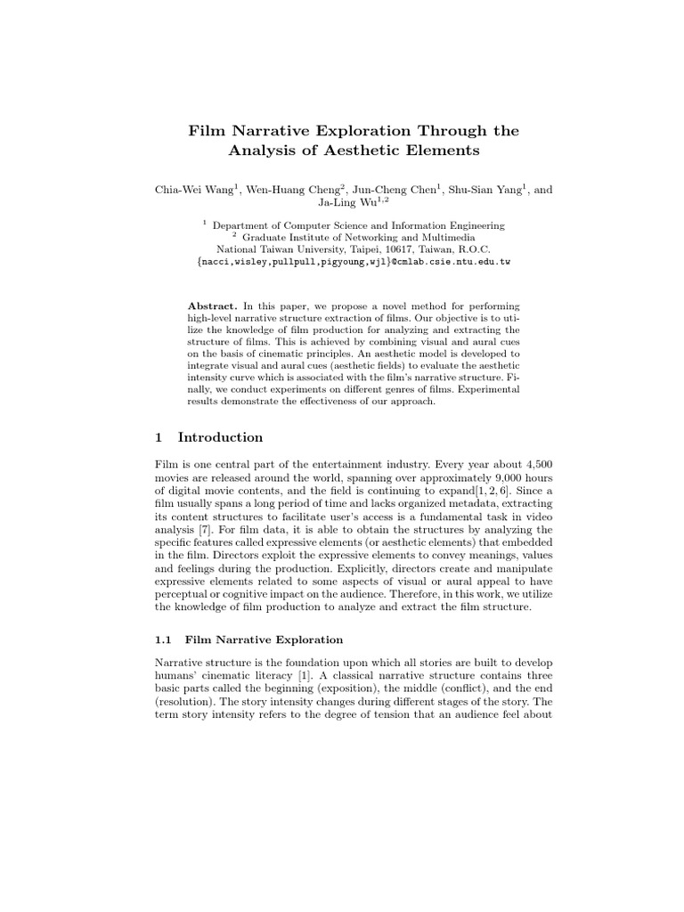 Film Narrative Structure Extraction Method | PDF | Aesthetics ...