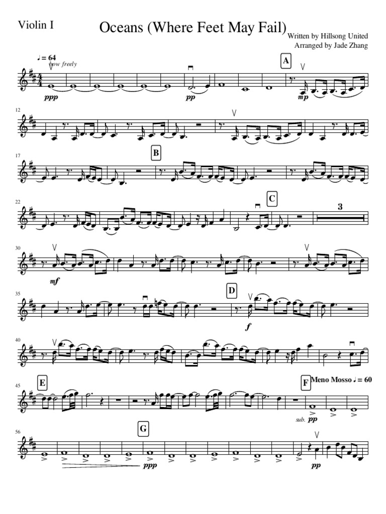 Oceans Where Feet May Fail-Violin I | PDF