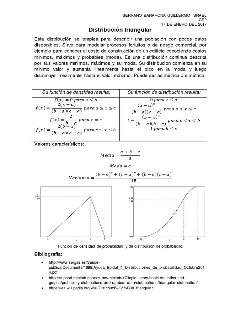 Distribución Triangular | PDF | Distribución de probabilidad | Función de densidad de probabilidad