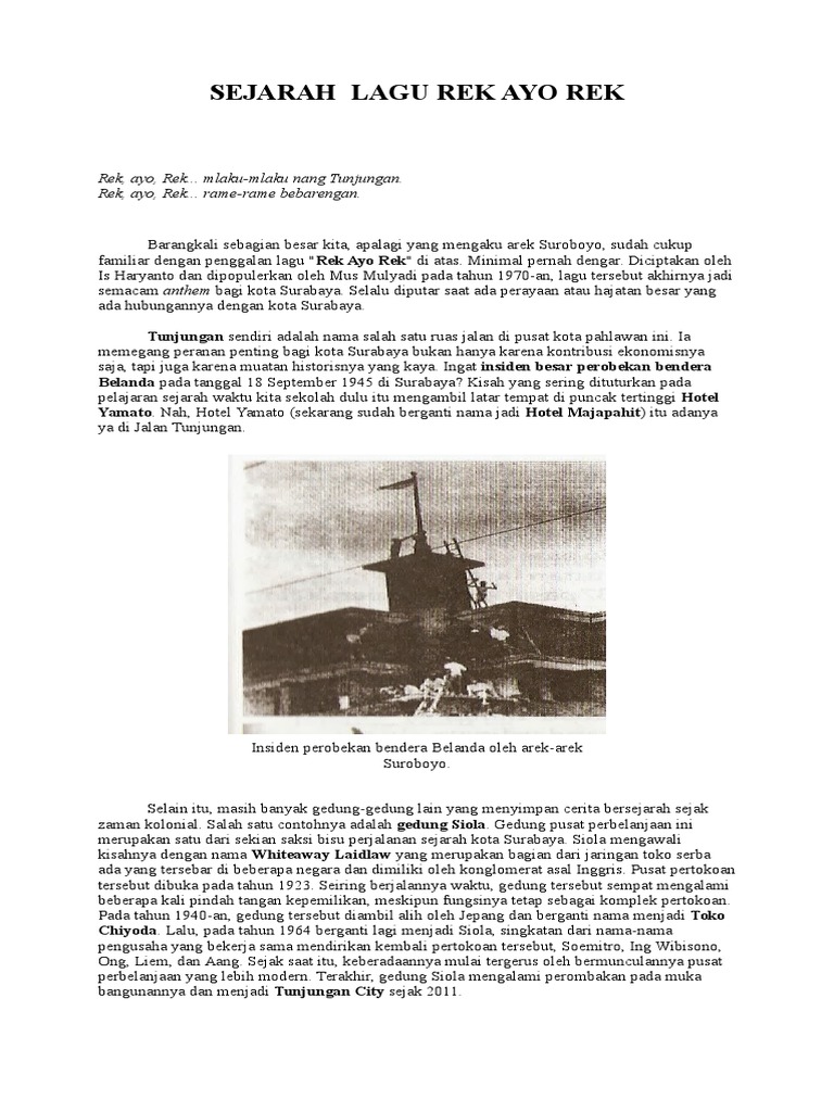 Sejarah Lagu Rek Ayo Rek | PDF
