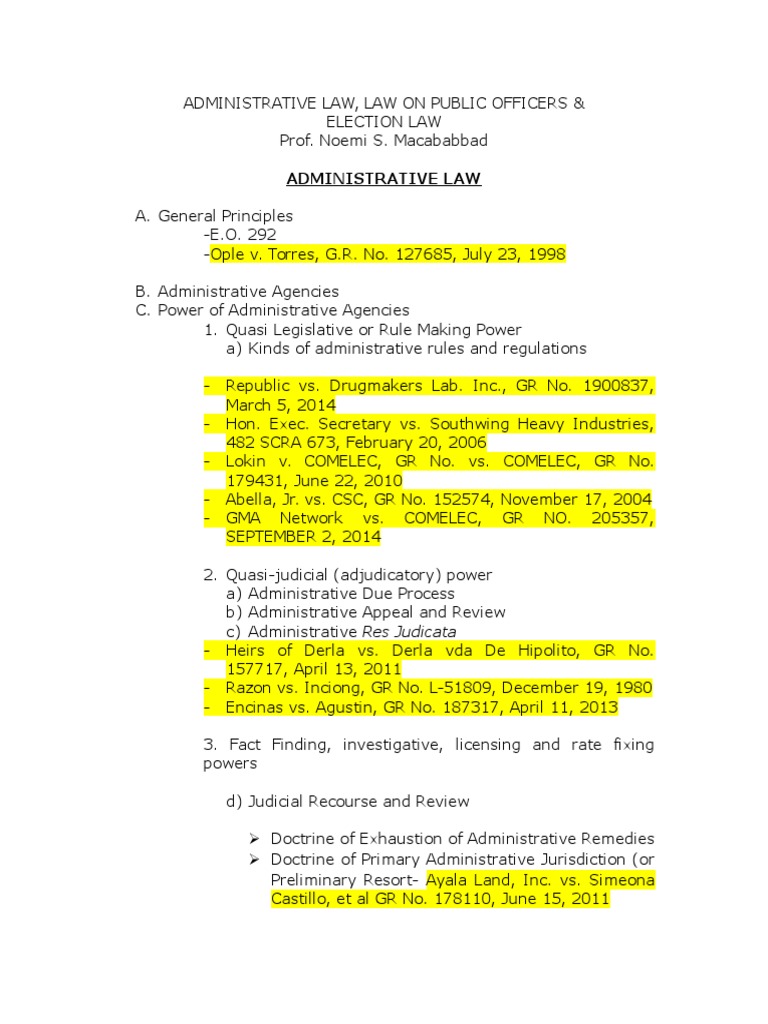 Admin Law Syllabus | PDF | Commission On Elections (Philippines ...