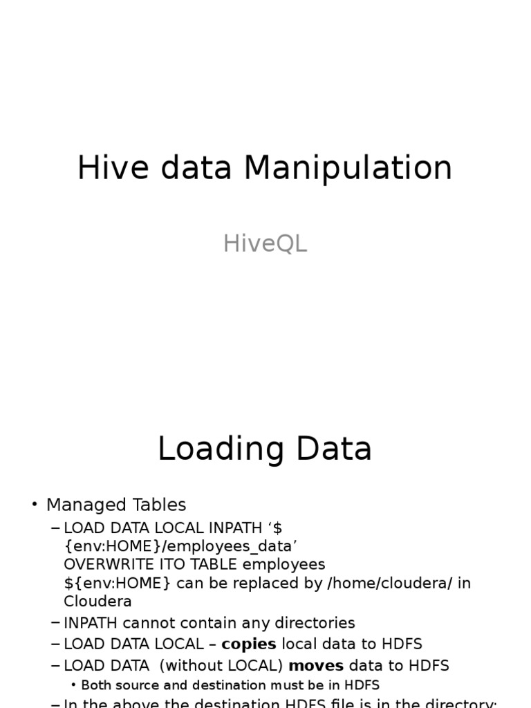 Hive Data Manipulation | PDF | Software Engineering | Data Management