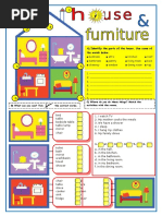 In My House Furniture Goods Pictionary Poster Vocabulary Worksheet | PDF
