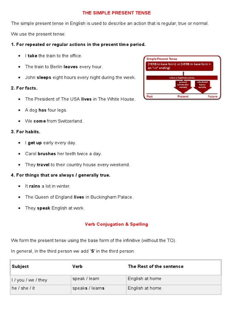 The Simple Present Tense and Frequency Adverbs | PDF | Verb | English ...