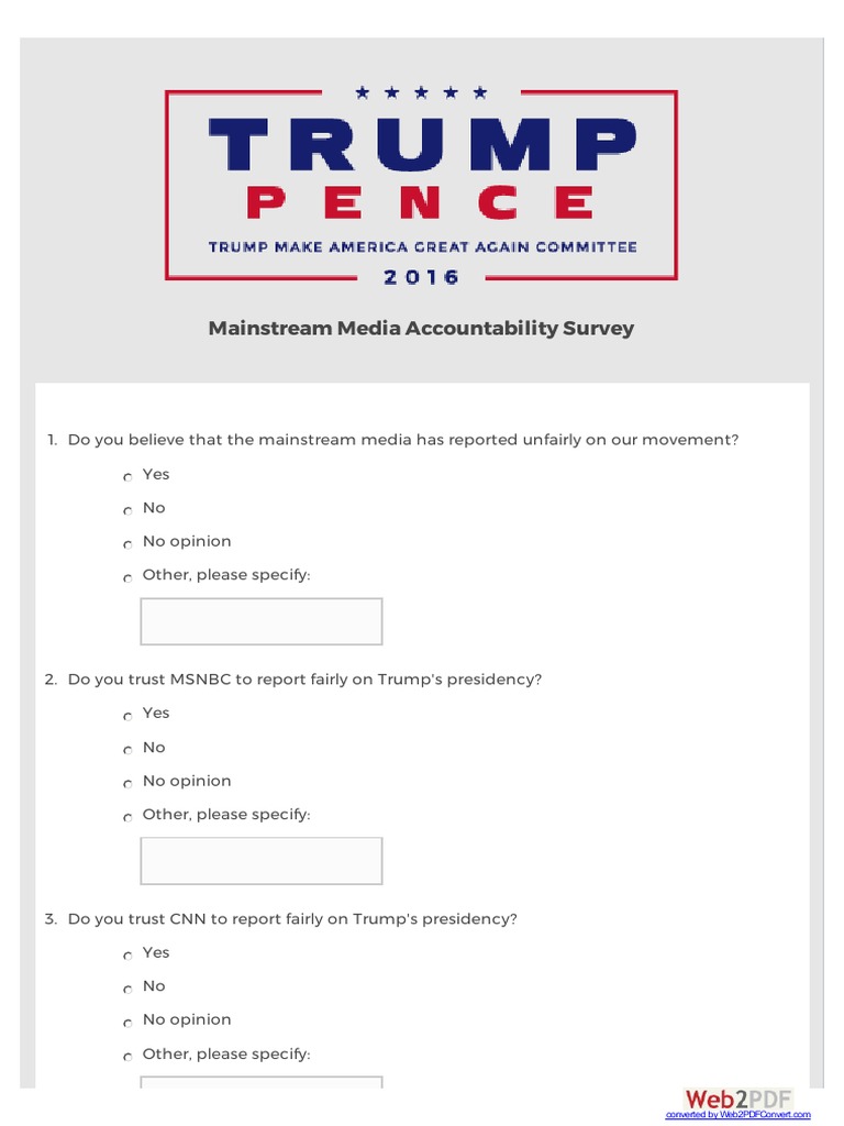 Media Accountability Survey | PDF | Donald Trump | American Government