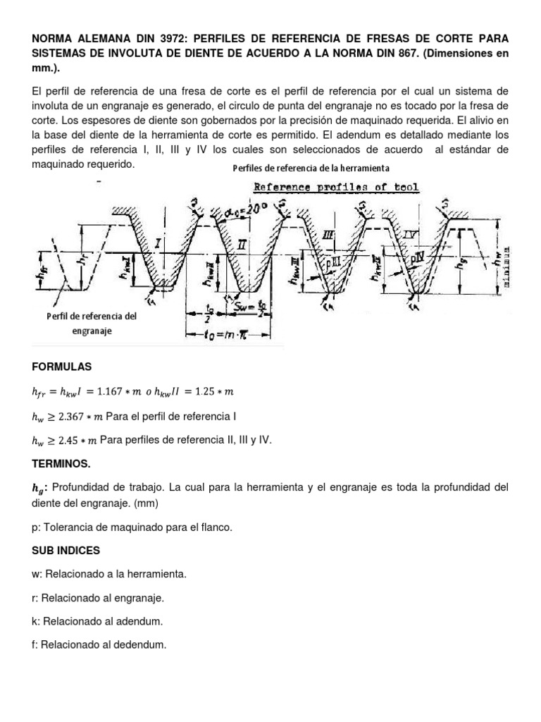 Norma Alemana Din 3972 | PDF | Engranaje | Herramientas