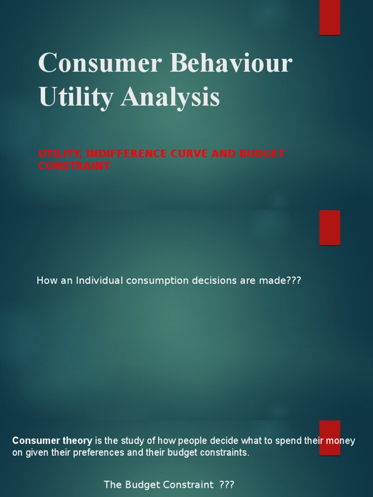 4.consumer Behaviour Utility Analysis | PDF | Utility | Scientific Theories