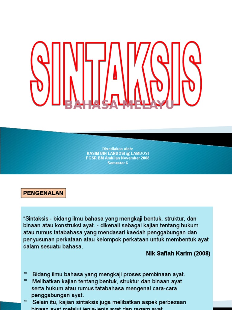 SINTAKSIS | PDF