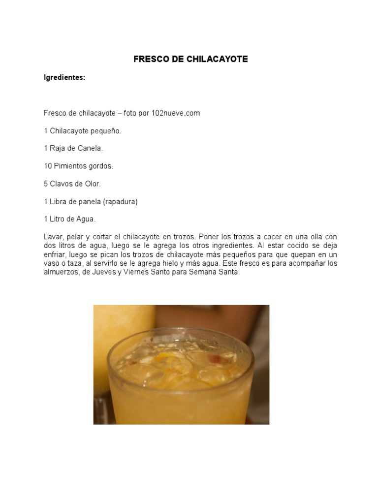 5 Recetas de Refresco Guatemaltecos | PDF | Cocina occidental | Comida ...