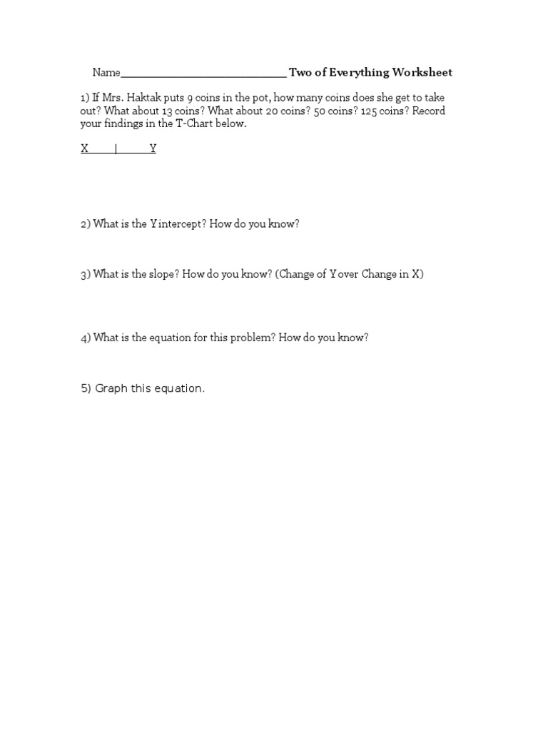 Two of Everything Worksheet | PDF | Teaching Mathematics