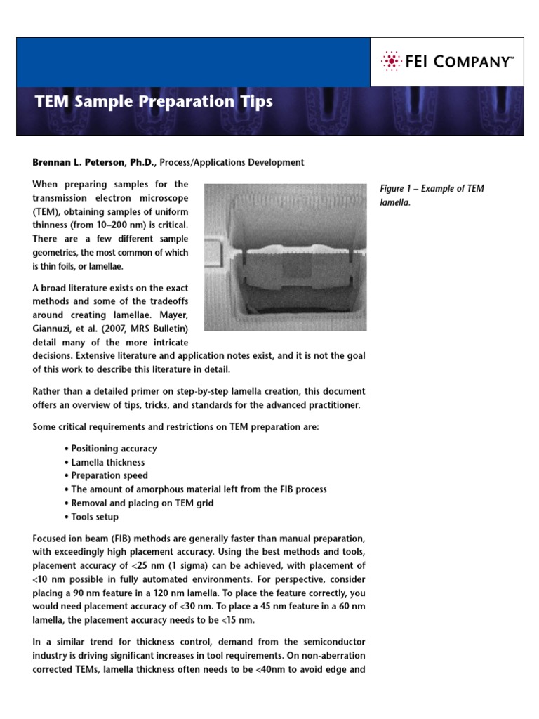 Tem Sample Prep | PDF | Transmission Electron Microscopy | Scanning Electron Microscope