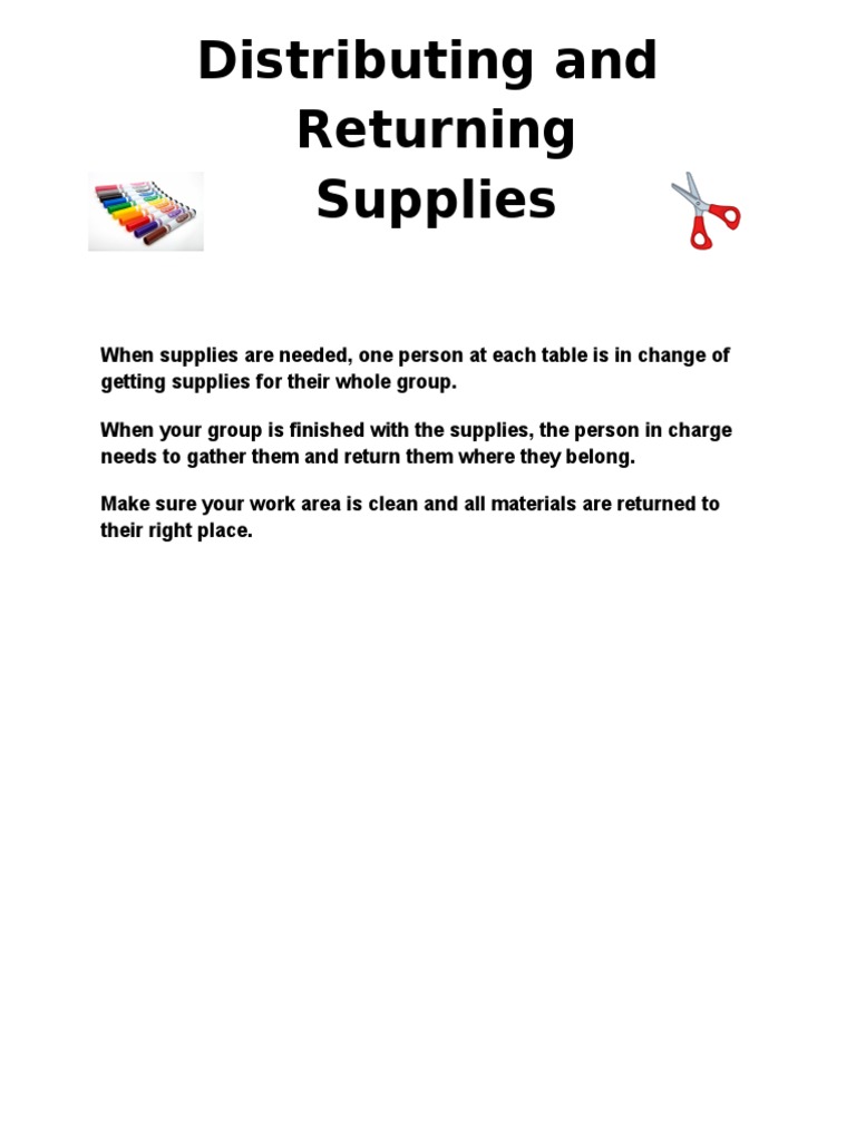 Distributing and Returning Supplies | PDF