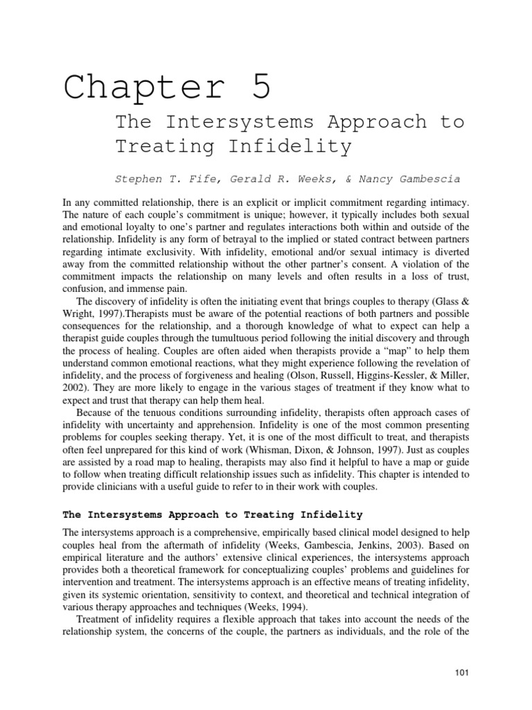 Infidelity Treatment Chapter | PDF | Infidelity | Psychotherapy