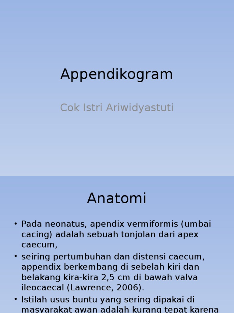 Analisis Gambaran Appendiks Melalui Appendikografi | PDF