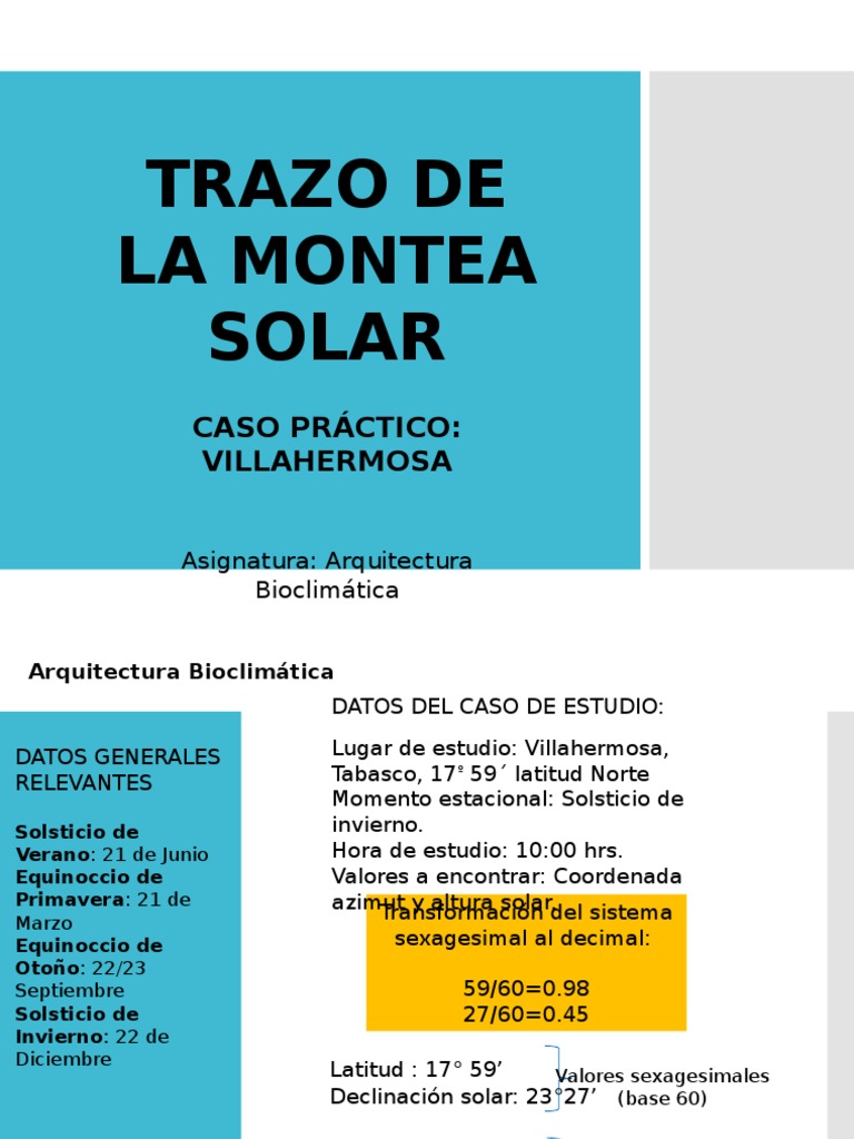 Análisis de la trayectoria solar en Villahermosa durante el solsticio ...