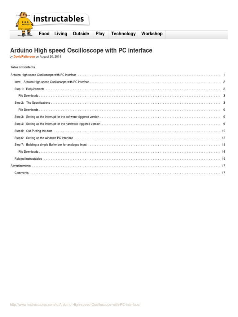 Arduino High Speed Oscilloscope With PC Interface | PDF | Analog To ...