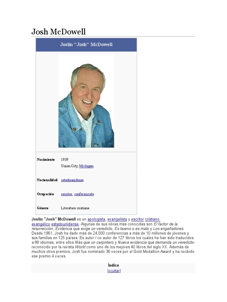 Josh McDowell | PDF | Religión y creencia | Textos Religiosos