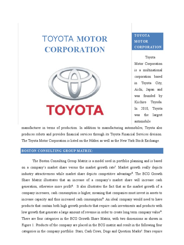 Toyota Case Study | PDF | Toyota | Hybrid Electric Vehicle