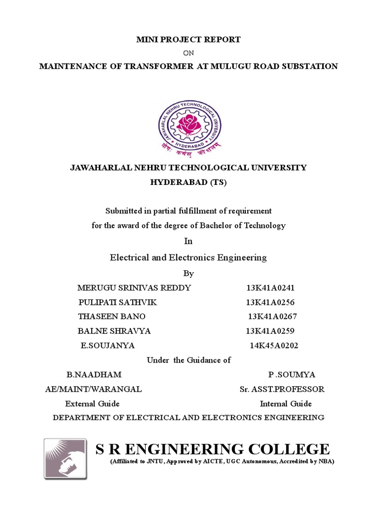 Eee Mini Project Report Format | PDF