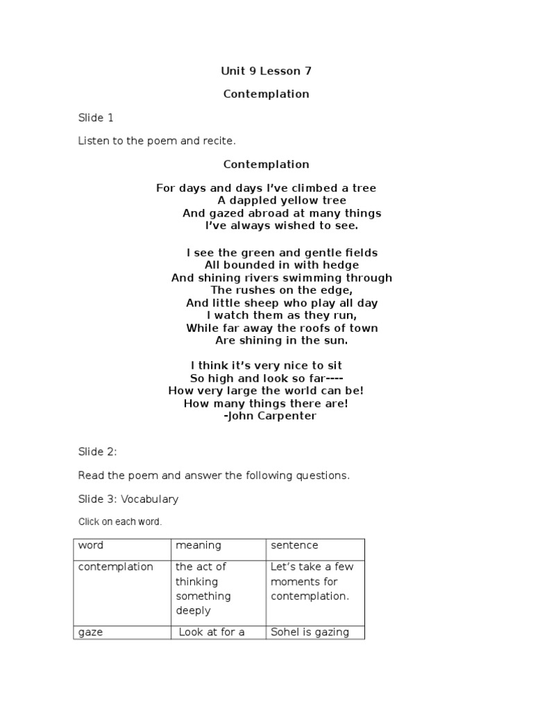 Unit 9 Lesson 7 | PDF