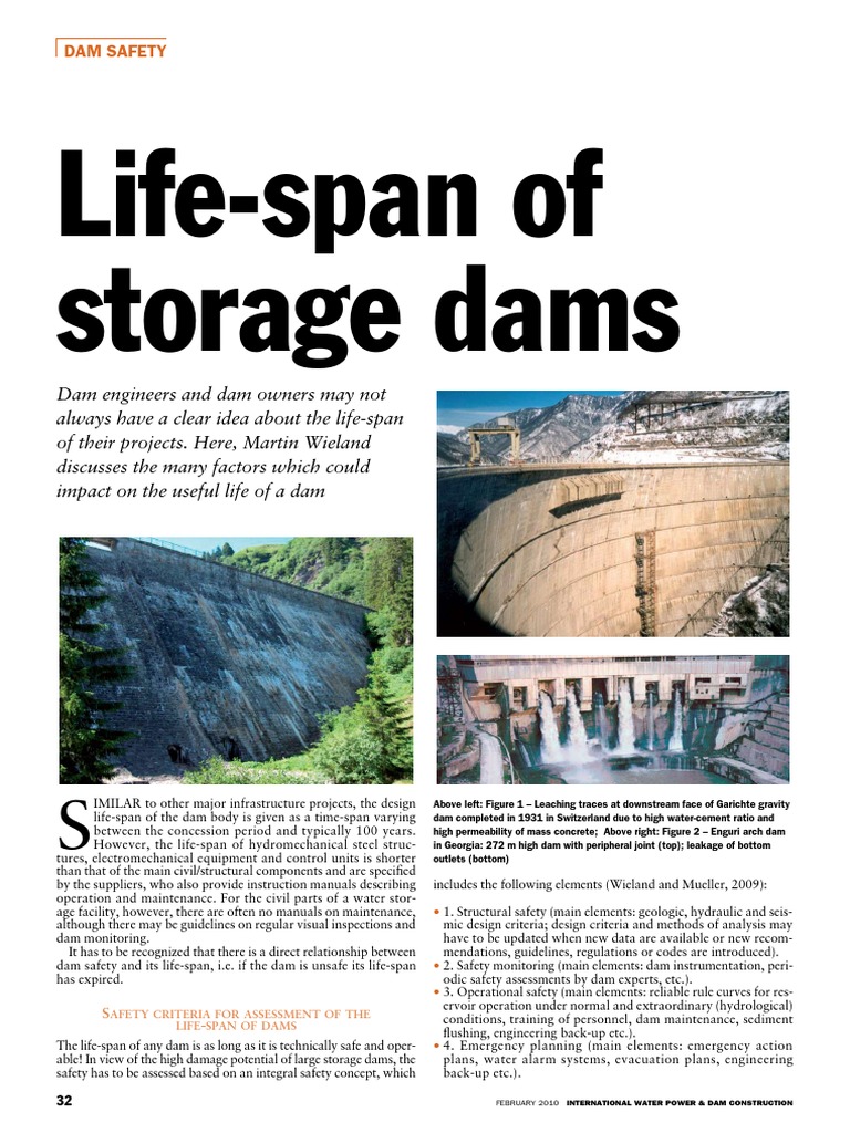 Lifetime of Storage Dams | PDF | Dam | Spillway