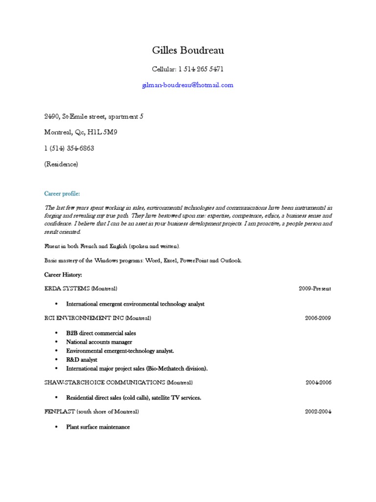 Environmental Sales Expert Profile | PDF | Waste Management | Sales