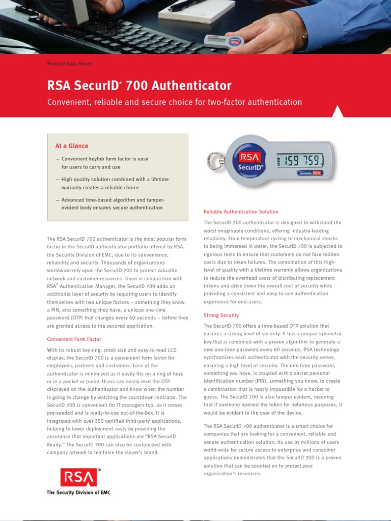 Rsa Sid700 | PDF | Security Technology | Authentication
