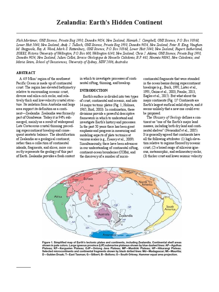 Zealandia, Earth's Hidden Continent - Nick Mortimer Et Al (2017) | PDF ...